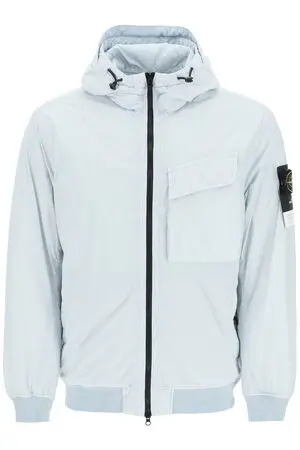 Stone Island STONE ISLAND HOODED JACKET IN CRINKLE REPS NYLON Grey