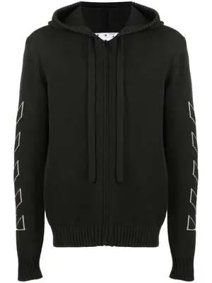 Off-White Diag Outline Knitted Zip-up Hoodie