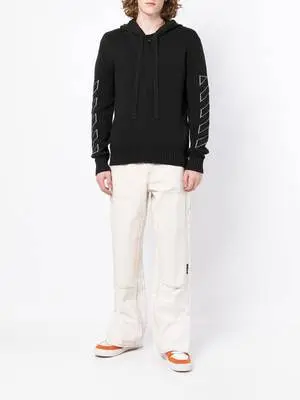 Off-White Diag Outline Knitted Zip-up Hoodie
