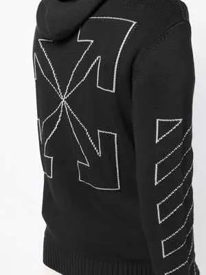 Off-White Diag Outline Knitted Zip-up Hoodie