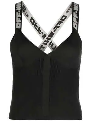 Off-White Logo-tape Knitted Top
