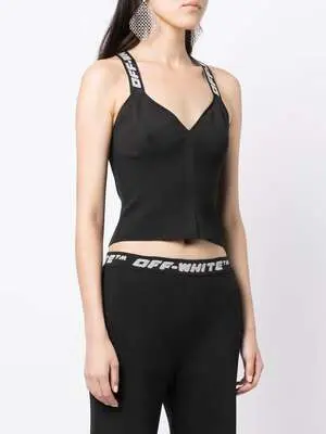 Off-White Logo-tape Knitted Top