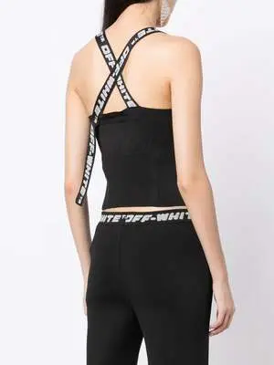 Off-White Logo-tape Knitted Top