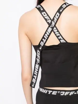 Off-White Logo-tape Knitted Top