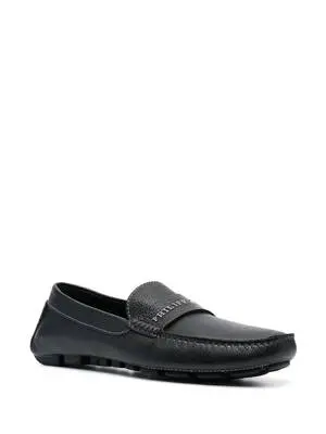 Philipp Plein Logo Lettering Leather Loafers