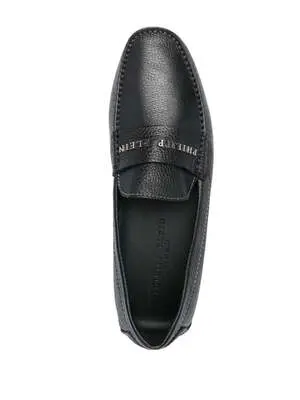 Philipp Plein Logo Lettering Leather Loafers