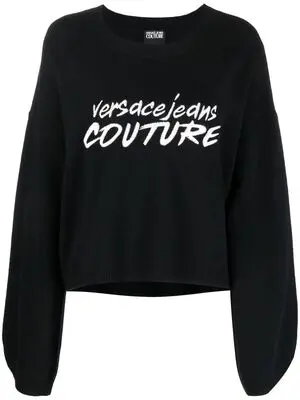 Versace Embroidered Logo Wide-sleeve Jumper