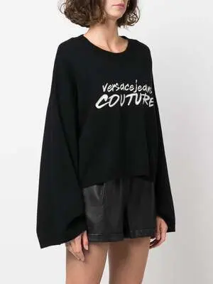 Versace Embroidered Logo Wide-sleeve Jumper