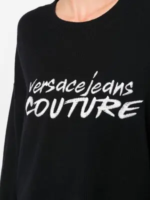 Versace Embroidered Logo Wide-sleeve Jumper
