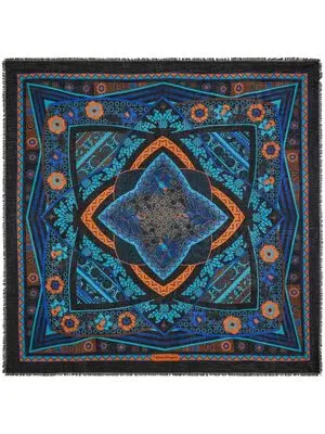 FERRAGAMO Nirvana-print Silk Shawl - Black