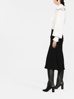 Alberta Ferretti Fringe-trim Detail Tweed Skirt