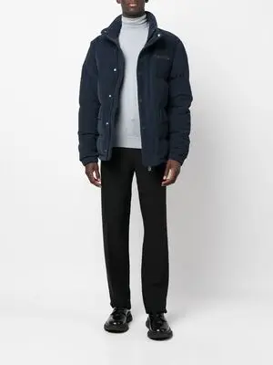 BILLIONAIRE Logo-patch Corduroy Padded Jacket - Blue
