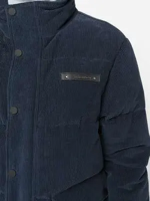 BILLIONAIRE Logo-patch Corduroy Padded Jacket - Blue