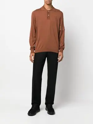 BILLIONAIRE Logo-patch Silk Blend Jumper - Brown