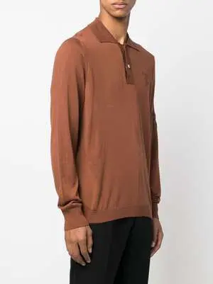 BILLIONAIRE Logo-patch Silk Blend Jumper - Brown