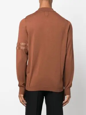 BILLIONAIRE Logo-patch Silk Blend Jumper - Brown