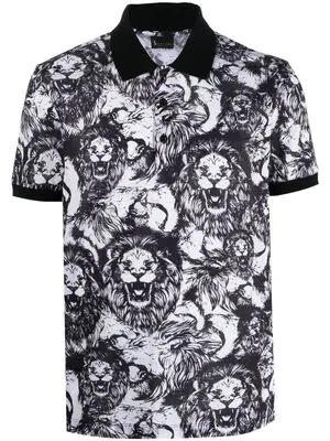BILLIONAIRE All-over Lion-print Polo Shirt