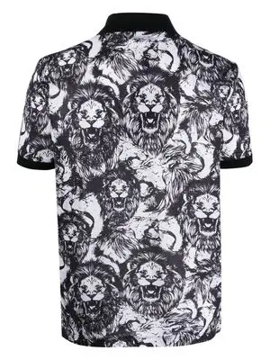 BILLIONAIRE All-over Lion-print Polo Shirt