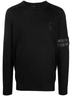BILLIONAIRE Snakeskin-effect Fine-knit Jumper - Black