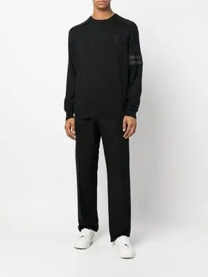 BILLIONAIRE Snakeskin-effect Fine-knit Jumper - Black