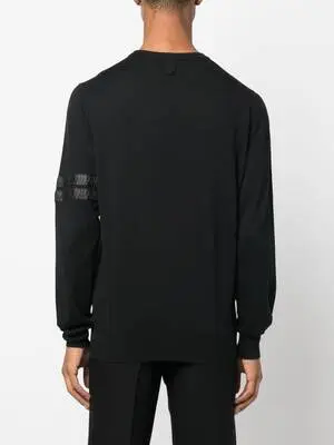 BILLIONAIRE Snakeskin-effect Fine-knit Jumper - Black