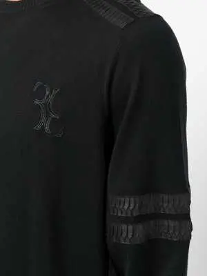 BILLIONAIRE Snakeskin-effect Fine-knit Jumper - Black