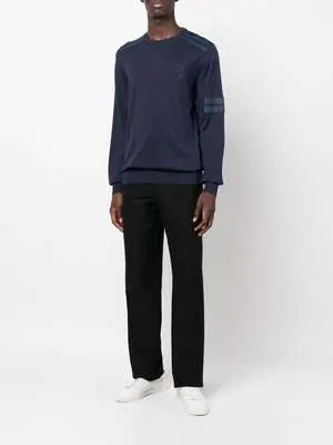 BILLIONAIRE Snakeskin-effect Fine-knit Jumper - Blue