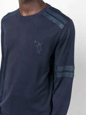 BILLIONAIRE Snakeskin-effect Fine-knit Jumper - Blue