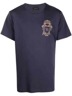 BILLIONAIRE Embroidered-logo Detail T-shirt - Blue