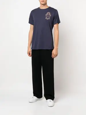 BILLIONAIRE Embroidered-logo Detail T-shirt - Blue