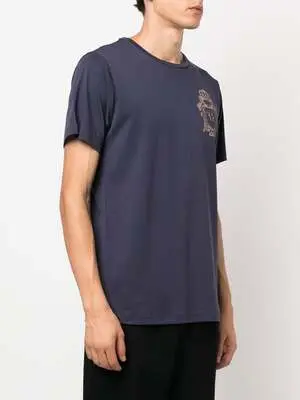 BILLIONAIRE Embroidered-logo Detail T-shirt - Blue