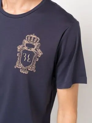 BILLIONAIRE Embroidered-logo Detail T-shirt - Blue