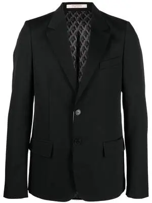 Valentino Garavani Single-breasted Virgin Wool Blazer - Black