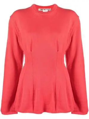Comme Des Garçons Peplum-hem Crew Neck Jumper