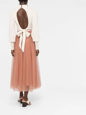 Zimmermann Tulle A-line Midi Skirt