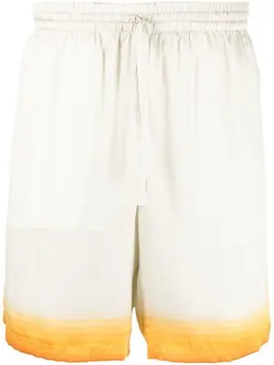Casablanca Graphic-print Silk Shorts - Neutrals