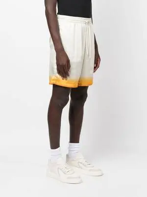 Casablanca Graphic-print Silk Shorts - Neutrals
