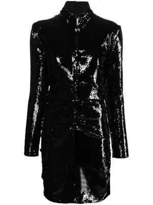 Isabel Marant Étoile Sequin-embellished Long-sleeve Dress - Black