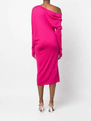 TOM FORD Off-shoulder Jumper Dress - Pink
