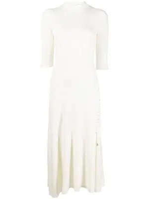 Maje Lace-up Knitted Midi Dress