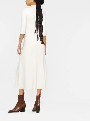 Maje Lace-up Knitted Midi Dress