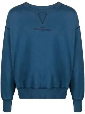 MAISON MARGIELA Embroidered-logo Detail Sweatshirt - Blue