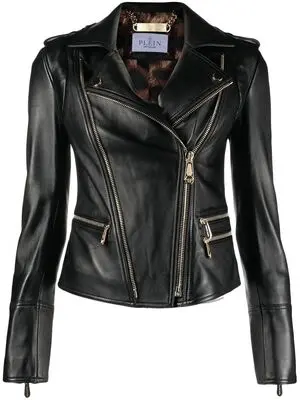 Philipp Plein Leather Biker Jacket