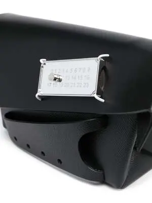 MAISON MARGIELA Snatched Leather Shoulder Bag - Black