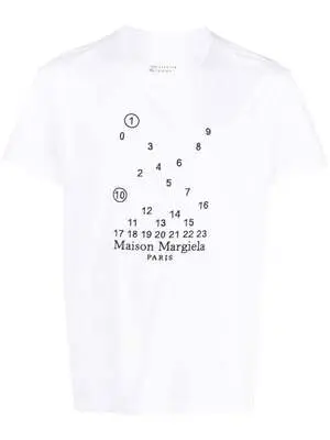 MAISON MARGIELA Logo-embroidered T-shirt - White