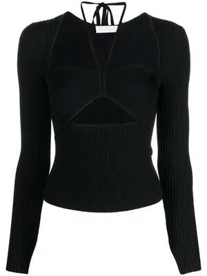Simkhai Alexia Neck-tie Top - Black
