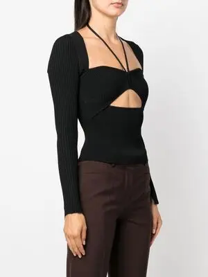 Simkhai Alexia Neck-tie Top - Black