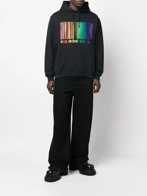 VTMNTS Barcode-print Pullover Hoodie - Black