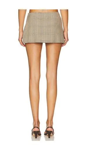 Miaou Micro Mini Skirt - Brown Check