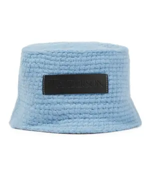 Jw Anderson Asymmetric Bucket Hat In 23 White/Blue 60% Off